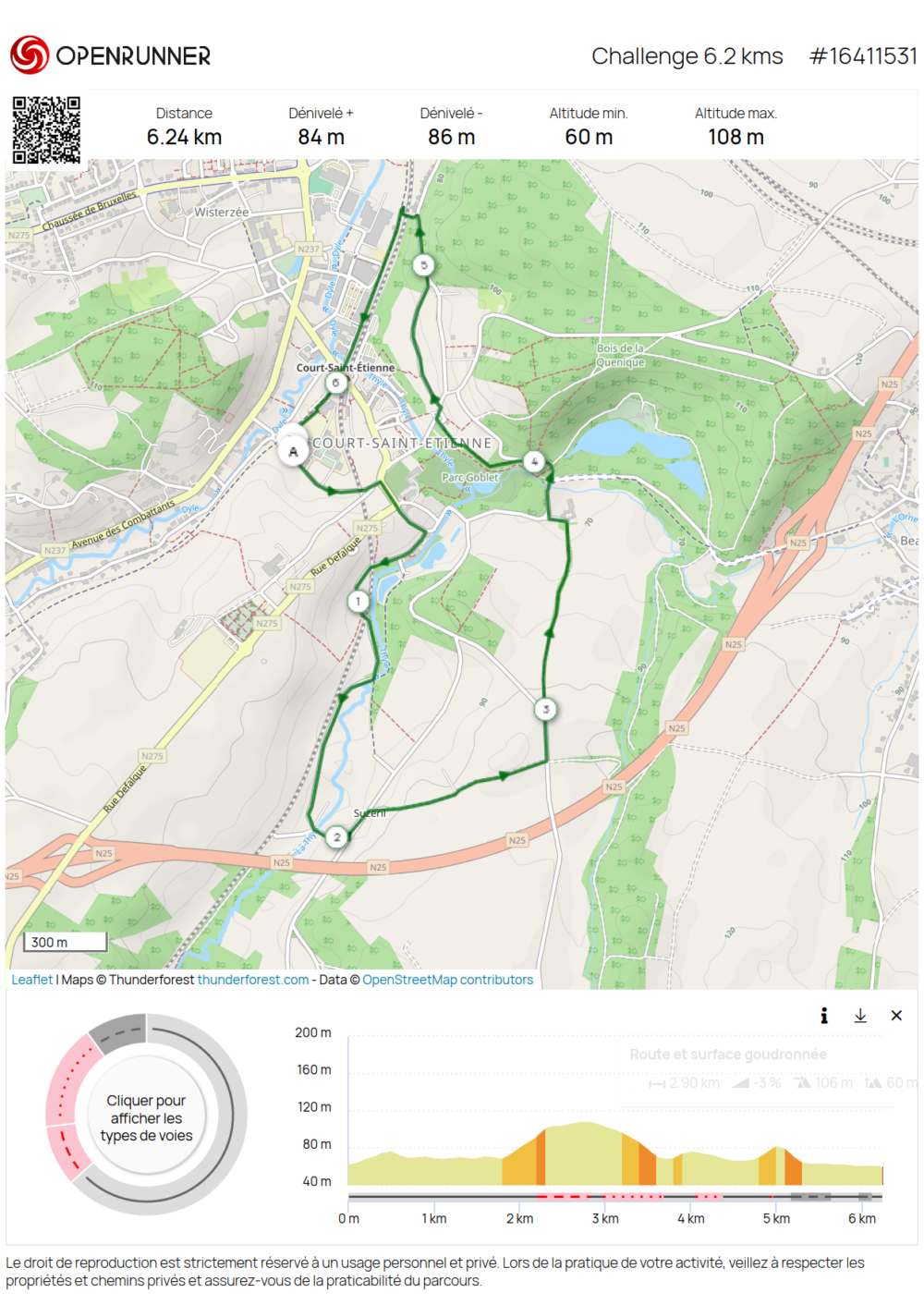 6,200 kms - Jogging de Court-Saint-Etienne